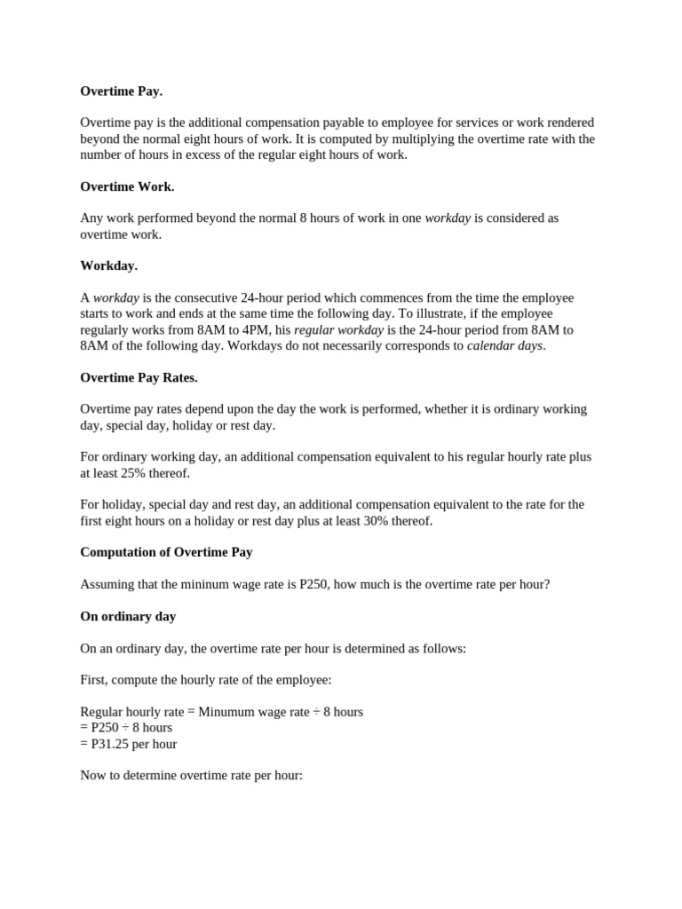 Overtime-Pay | PDF | Overtime | Employment Overtime-Pay | PDF | Overtime | Employment