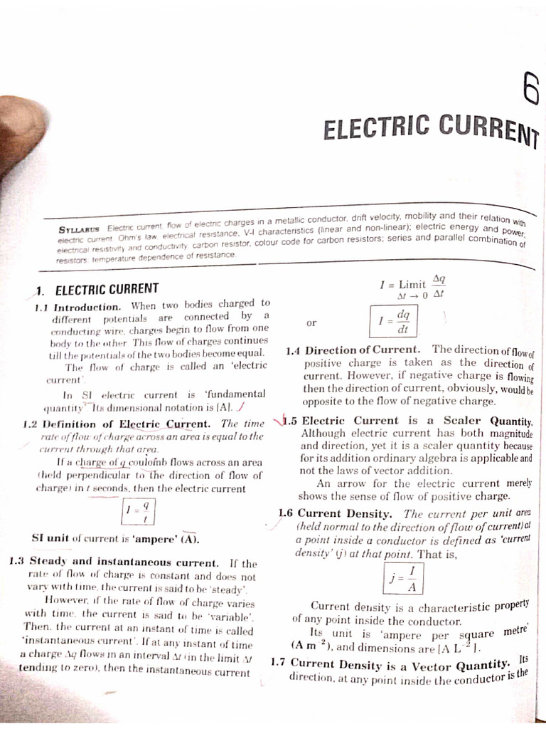 Electric Current - 1 | PDF