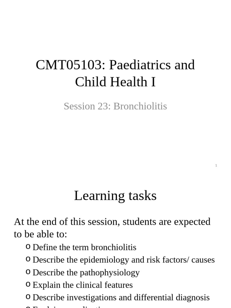 Session23 Bronchiolitis | PDF | Respiratory Diseases | Pneumonia