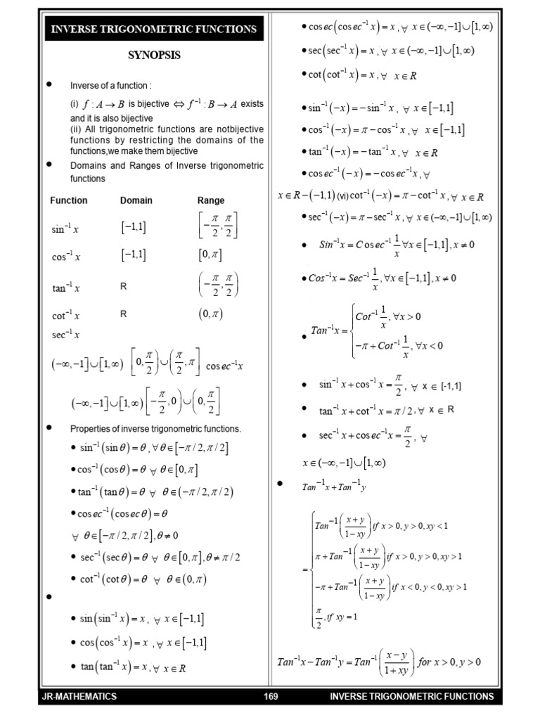 Synopsis: Sec Sec Cot Cot | PDF