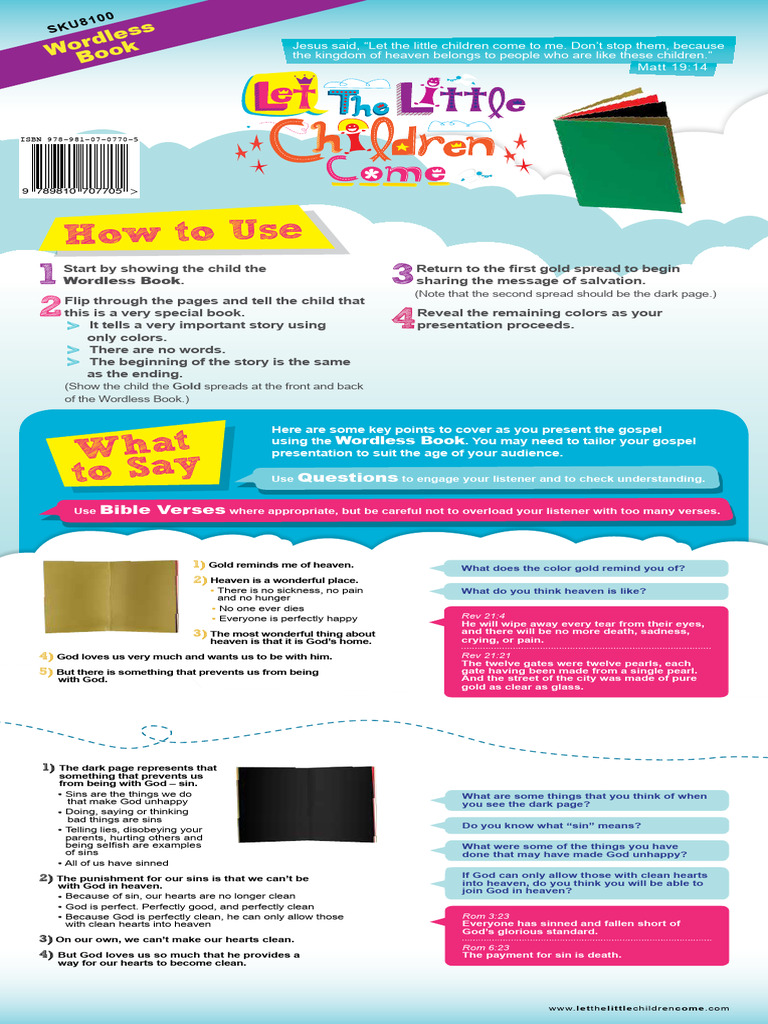 Wordless Book Gospel Guide | PDF | Jesus | Sin
