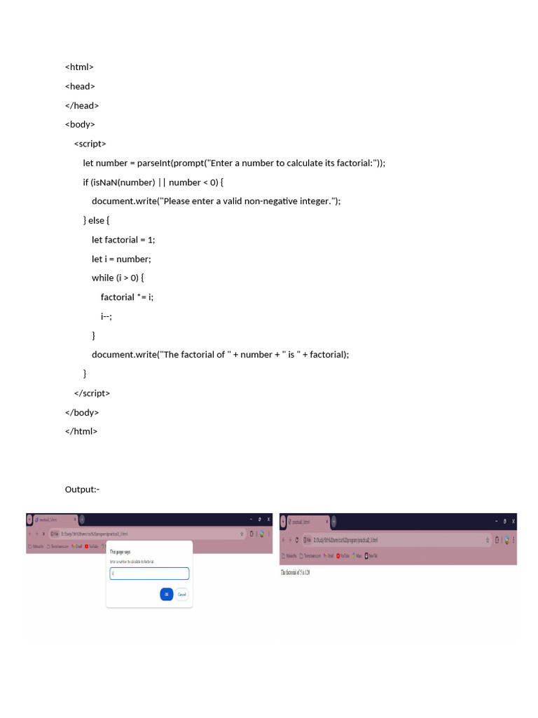Practical2 3 Factorial Number | PDF