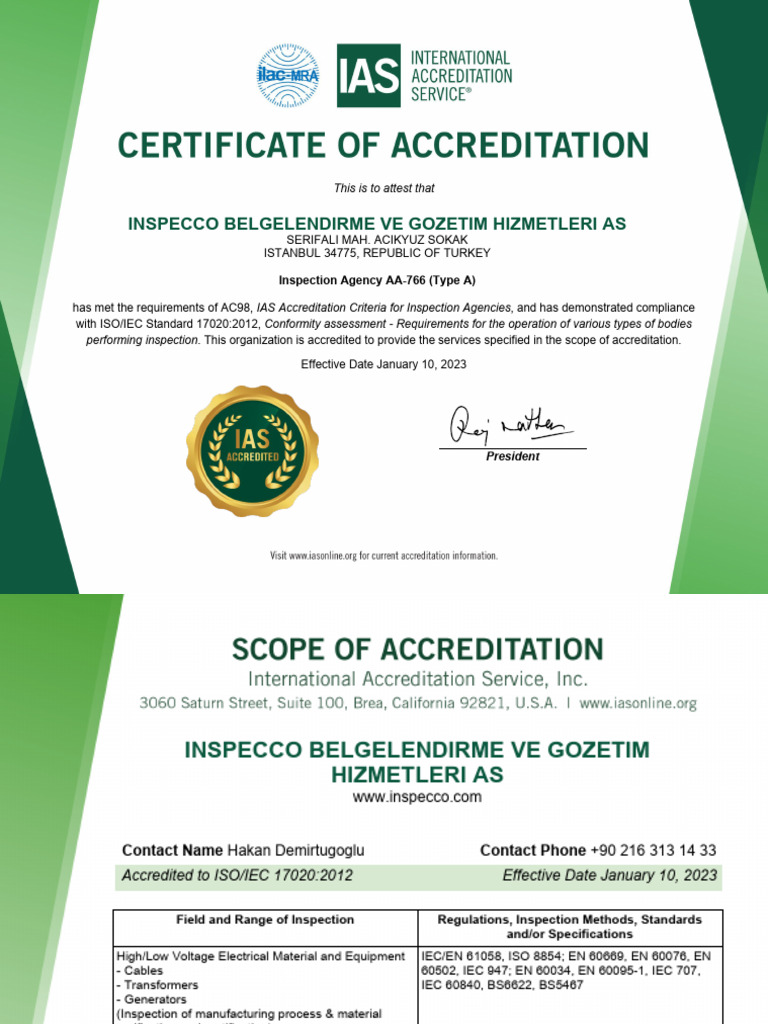Inspecco Accreditation AA-766 Overview | PDF | Nondestructive Testing ...