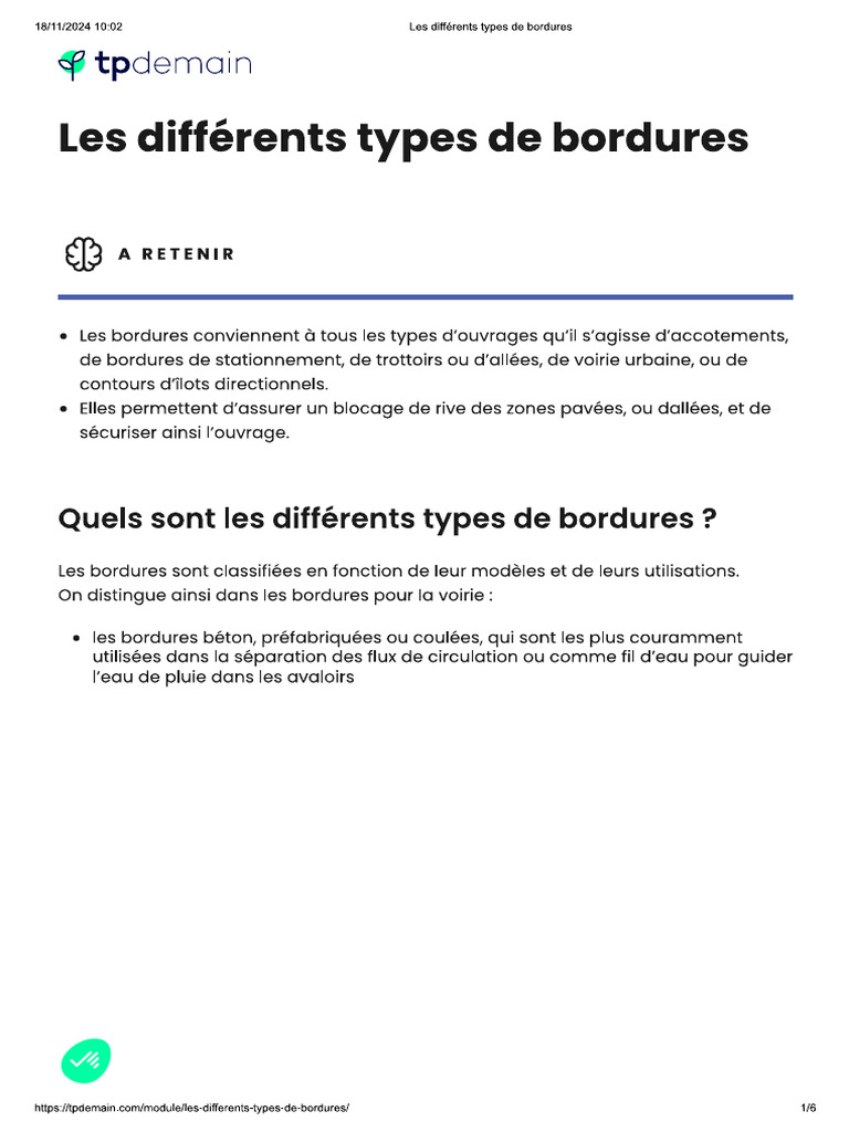 Différents Types de Bordures | PDF