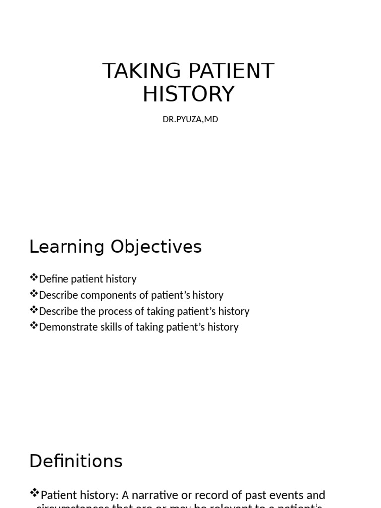 3.taking Patient History | PDF | Nonverbal Communication | Medical ...