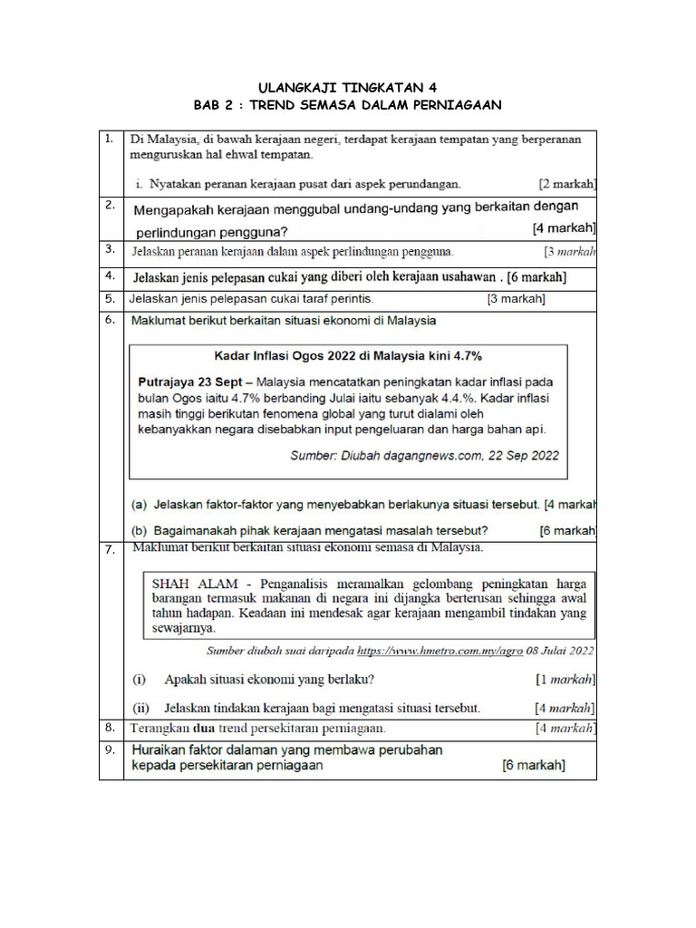 Perniagaan F4 Bab 2 | PDF