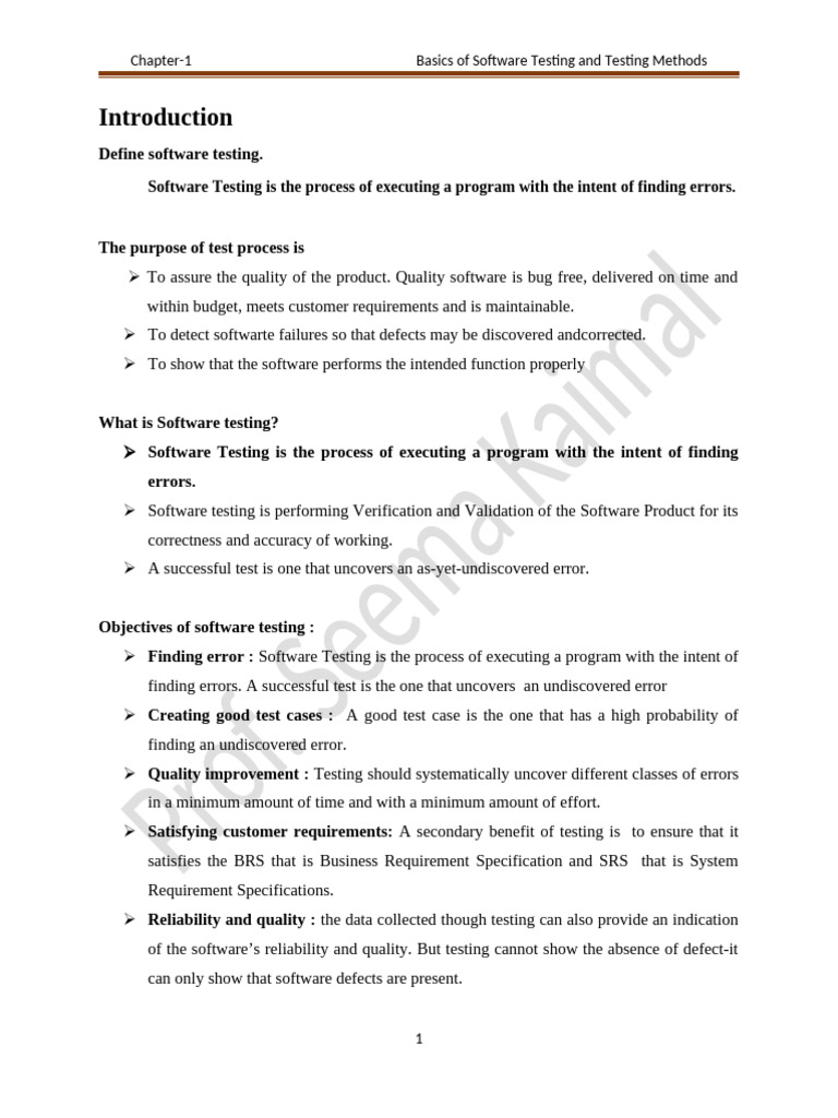 Unit1 Notes | PDF | Software Testing | Quality Assurance Unit1 Notes | PDF | Software Testing | Quality Assurance
