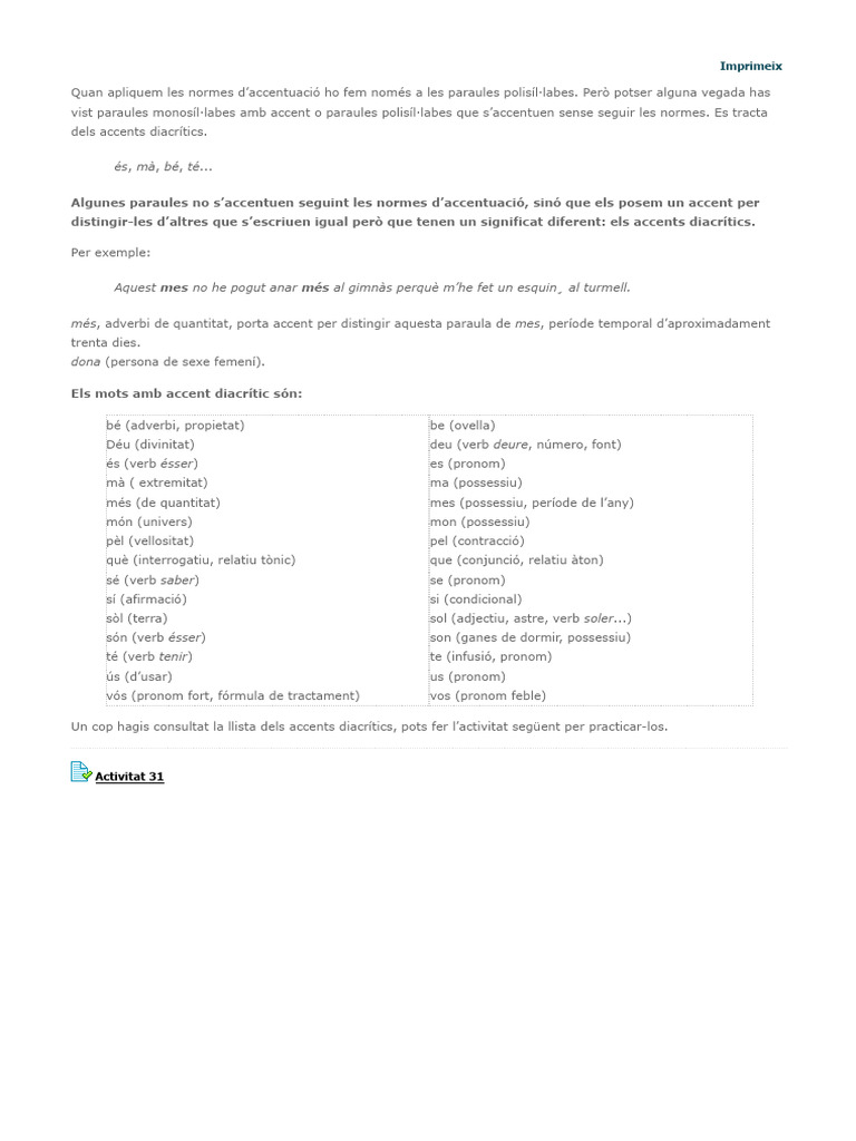 Accents Diacrítics | PDF