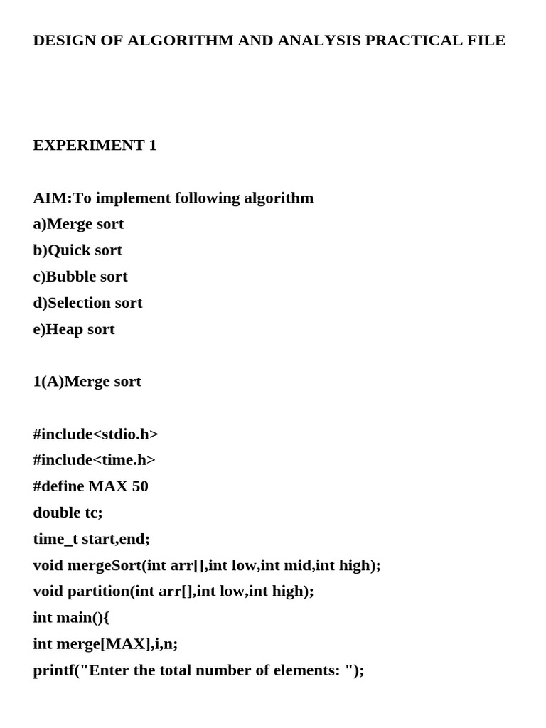 Daa Practical File | PDF | Vertex (Graph Theory) | Computer Programming