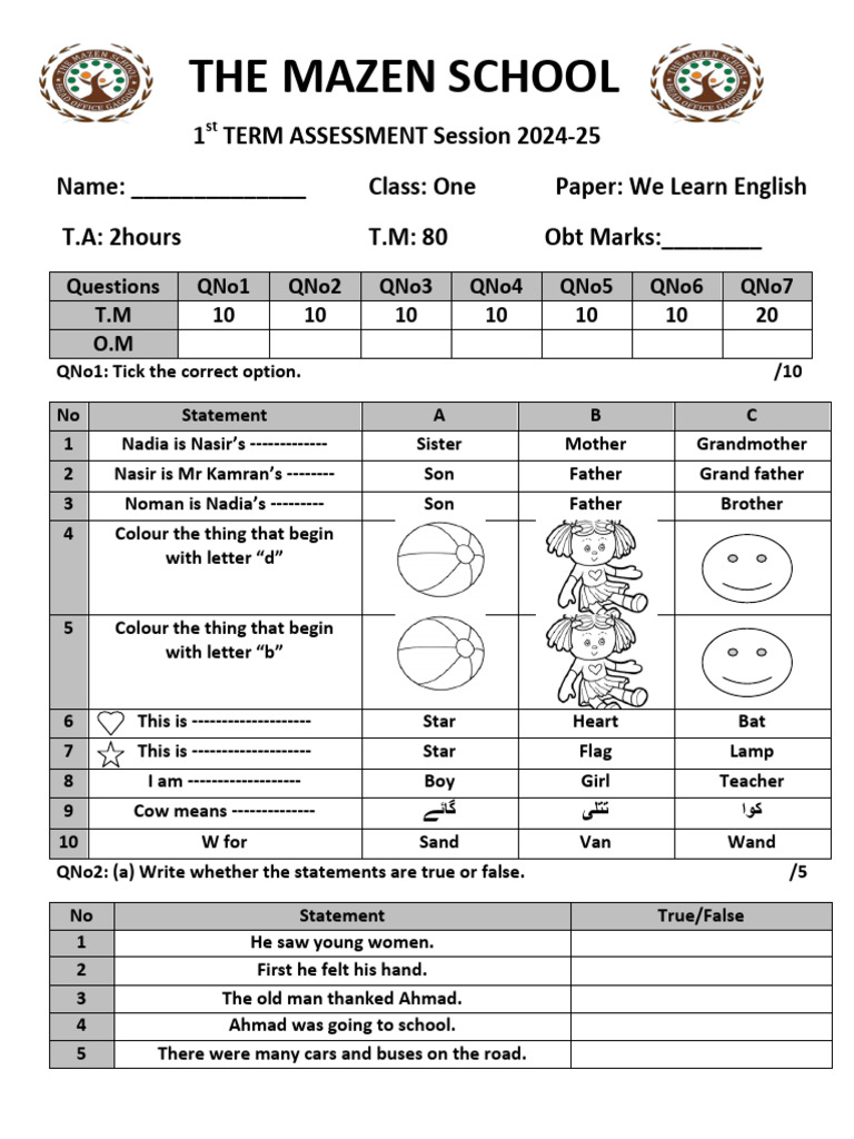 English Class 1 | PDF