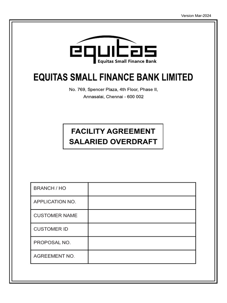 Facility Agreement Salaried Overdraft May 2024 494af2910d | PDF ...