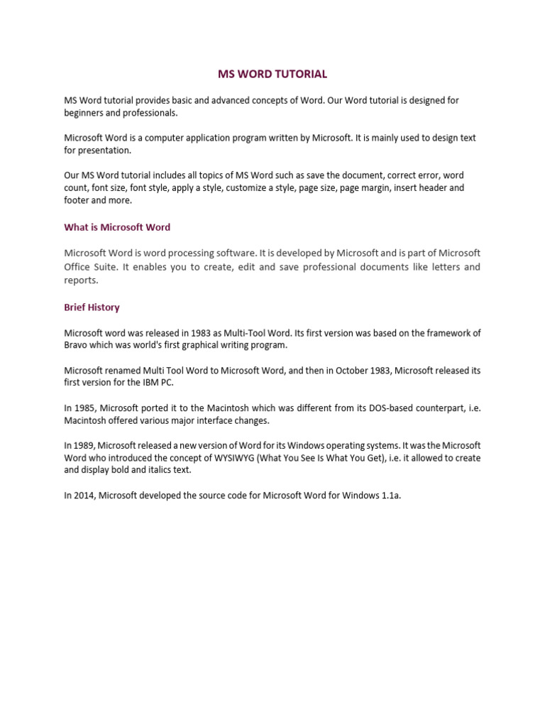 MS Word | PDF | Microsoft Word | Window (Computing)