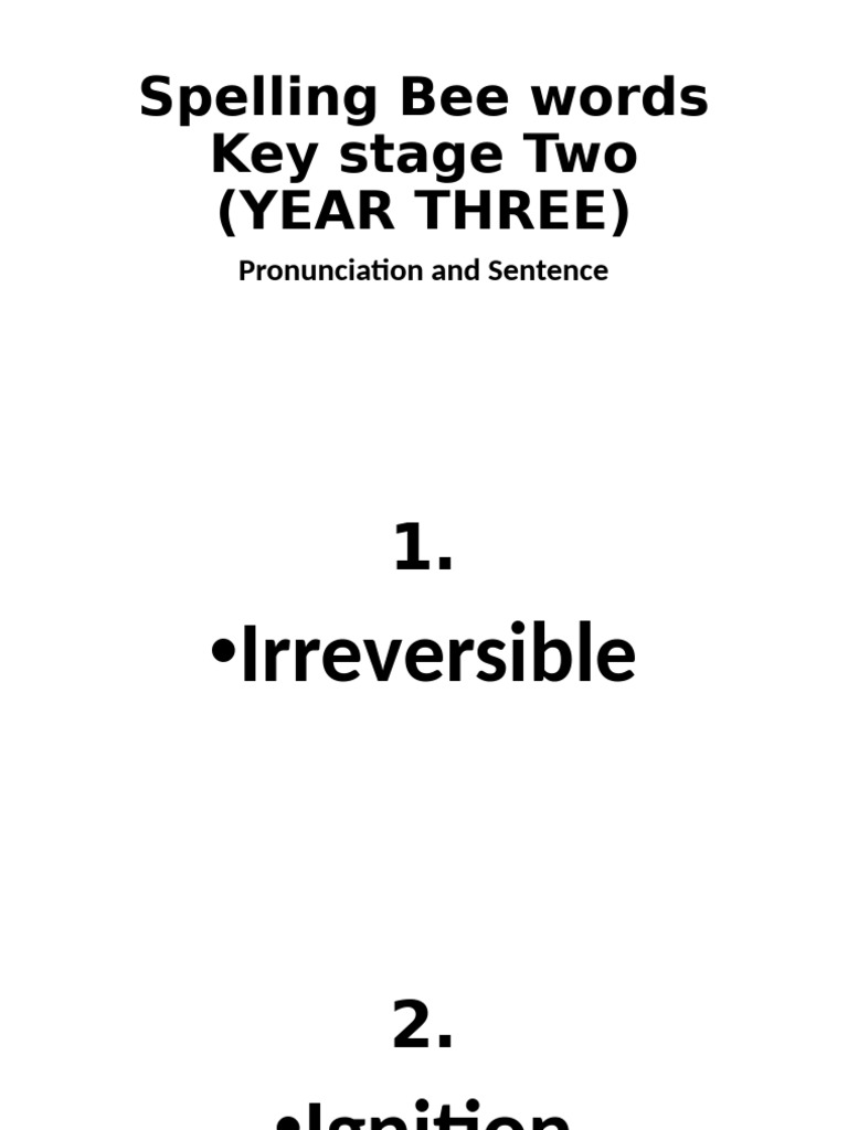 Year 3 Spelling Bee Words List | PDF