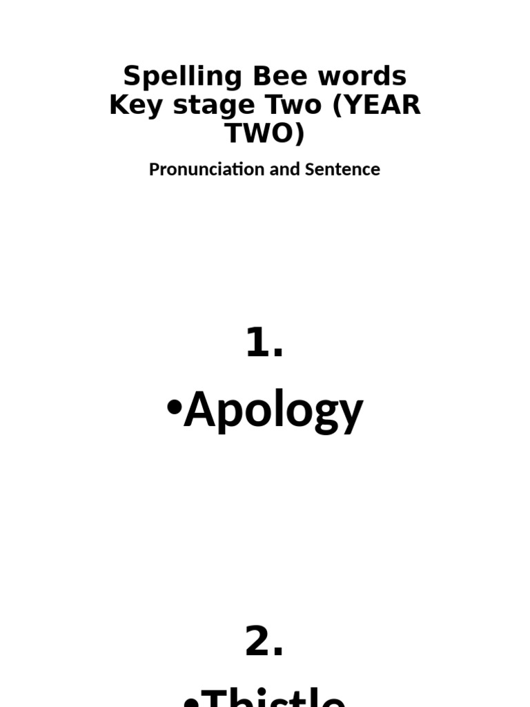 Year 2 Spelling Bee Word List | PDF