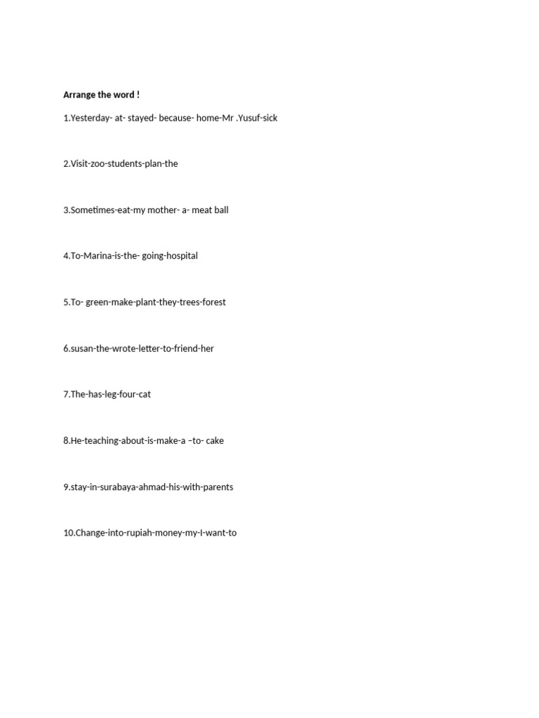Arrange The Word | PDF
