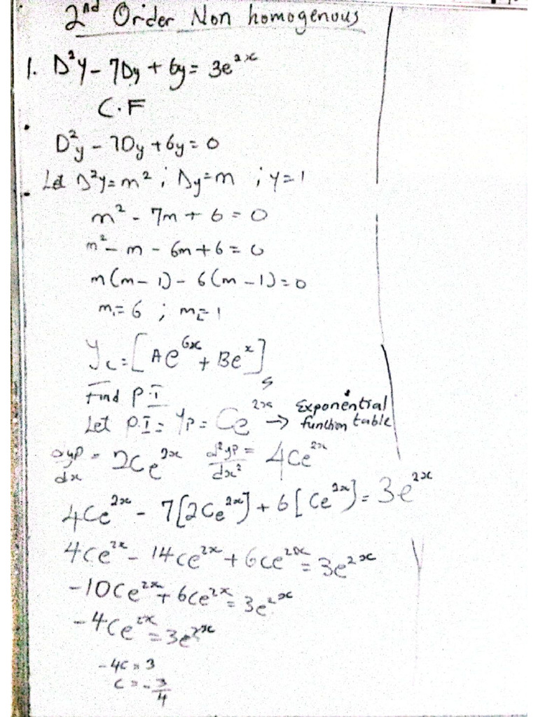 2nd Order Non Homogenous | PDF