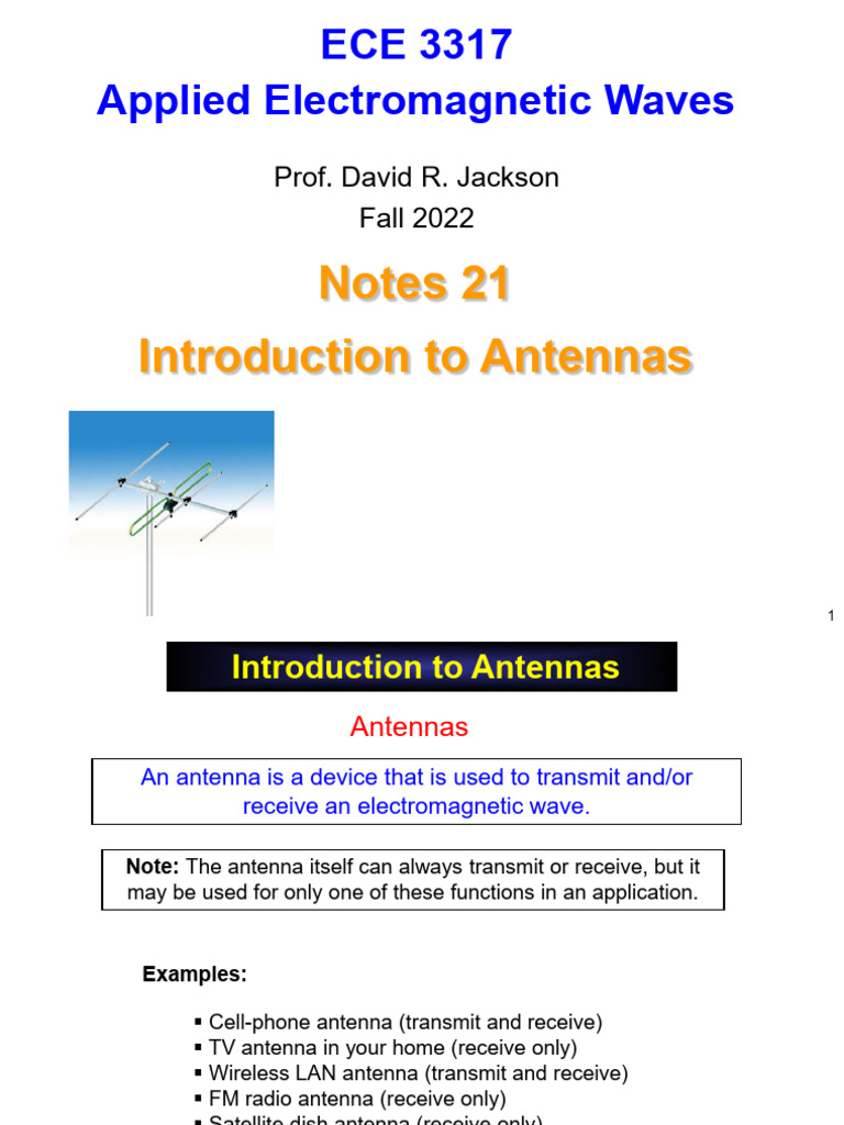 Introduction To Antennas - Wirless - Comm | PDF | Antenna (Radio ...