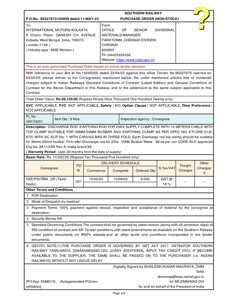 Discharge Rod Earthing Rod 1 | PDF | Taxation | Government Finances