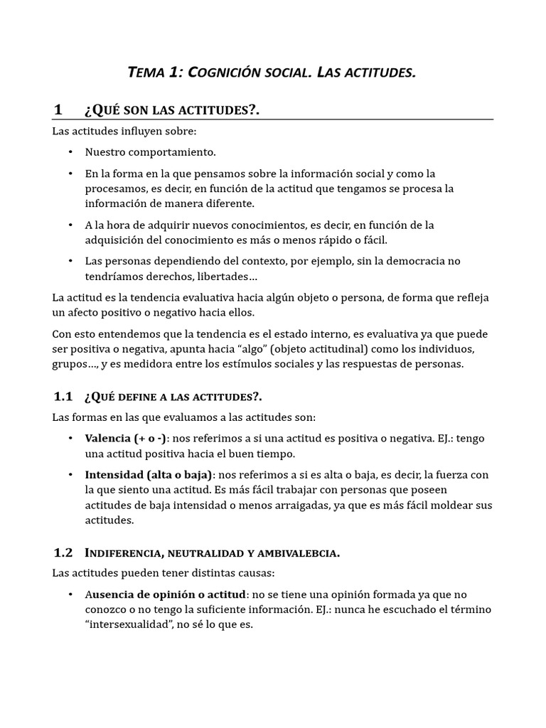 Actitudes: Definición y Modelos Clave | PDF | Comportamiento | Actitud ...
