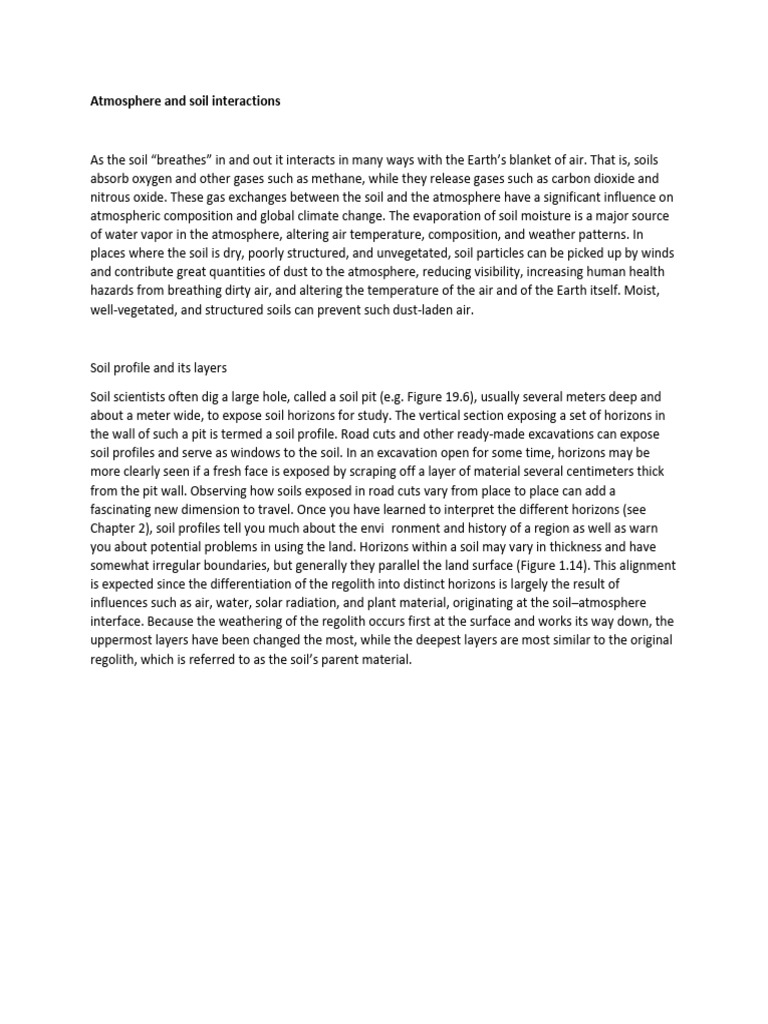 Soil and Atmosphere Interactions Explained | PDF