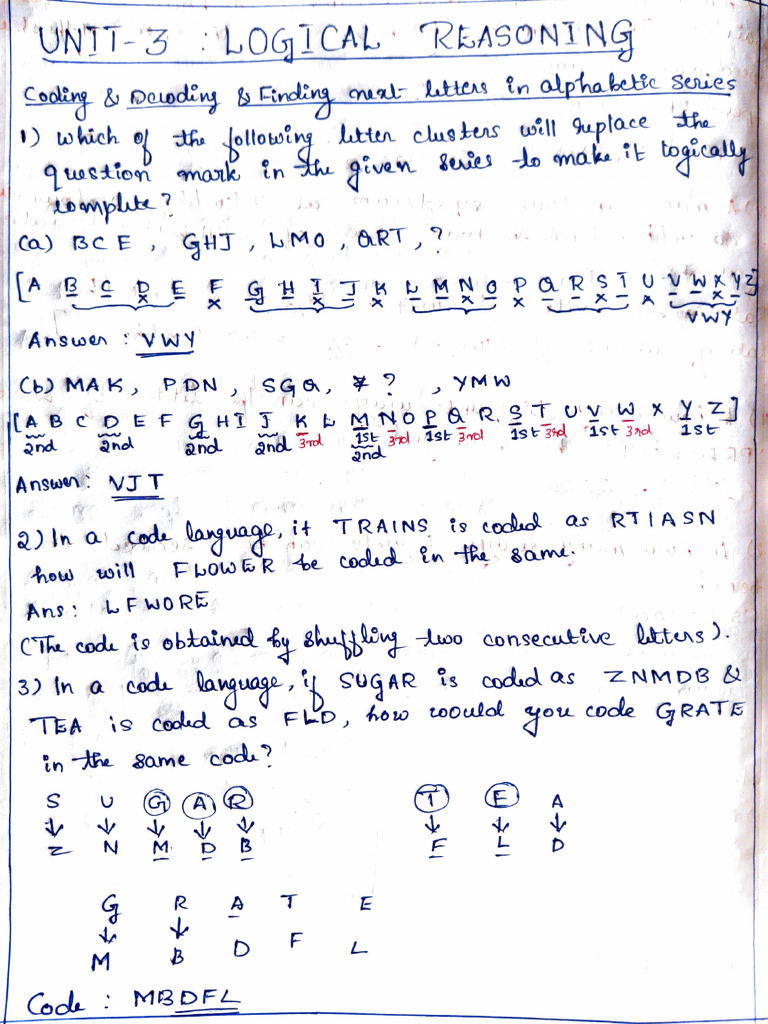 ES Unit 3 Logical Reasoning | PDF
