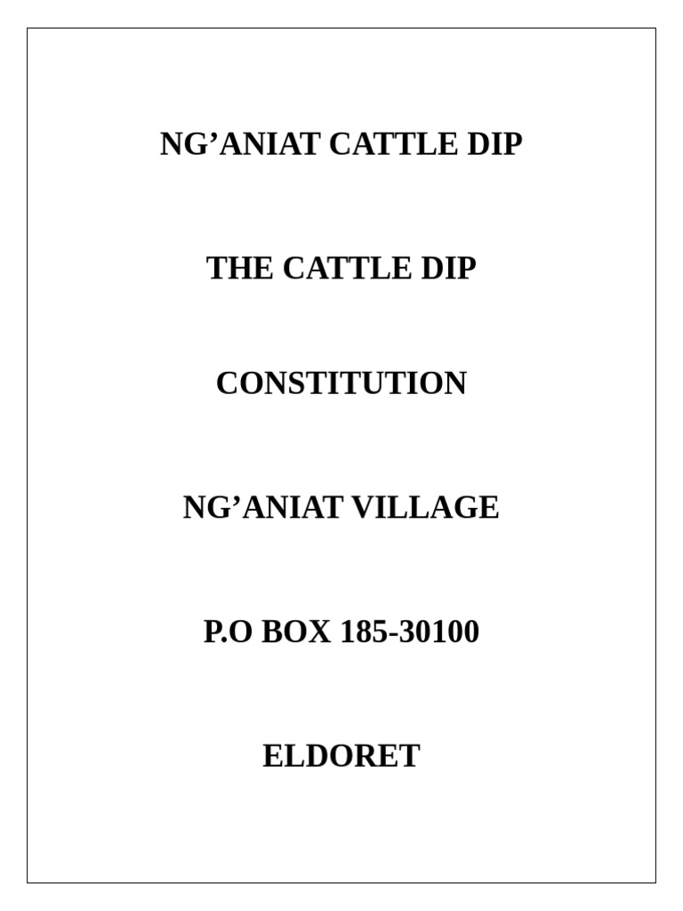 Cattle Dip Constitution | PDF | Committee | Government