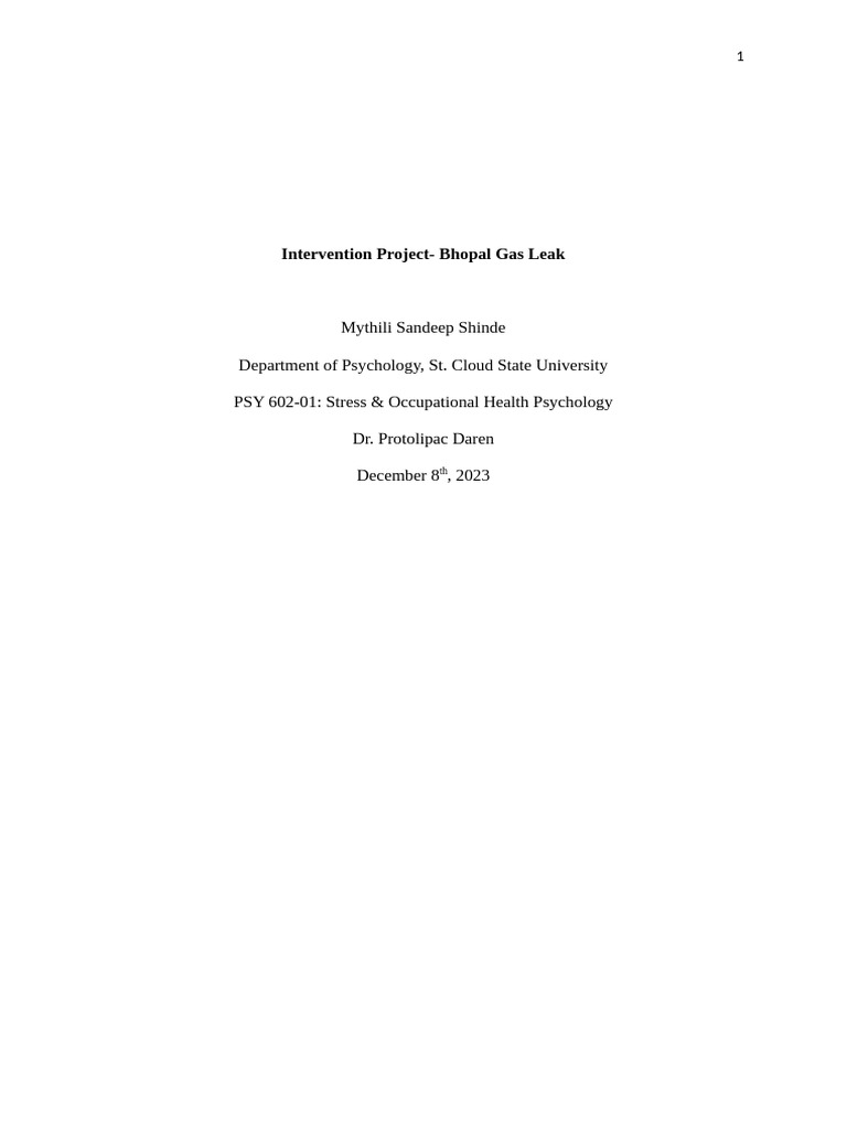 OHP Intervention Project - Mythili Shinde | PDF | Business