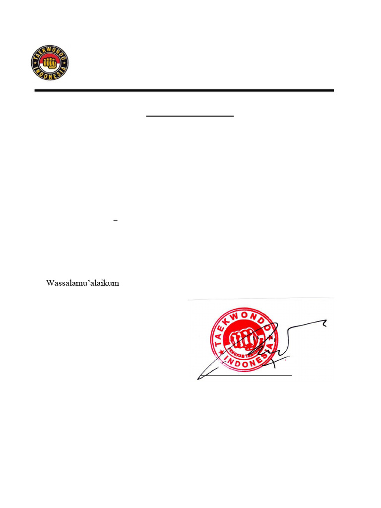 Surat Dispen TKD - TMG | PDF