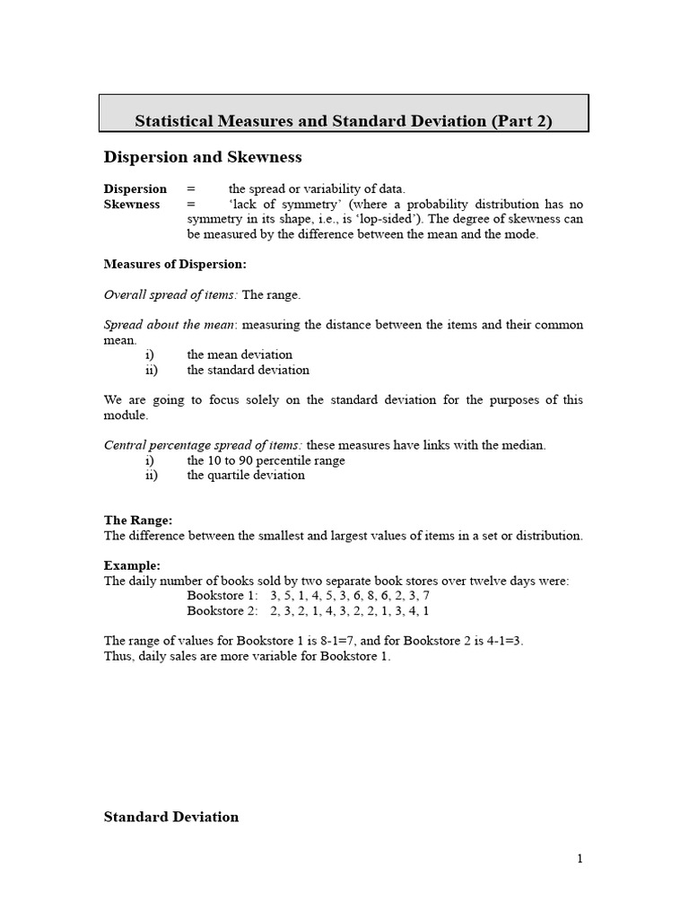 Statistical Measures 2024 (Part 2) - Word | PDF | Skewness | Coefficient Of Variation