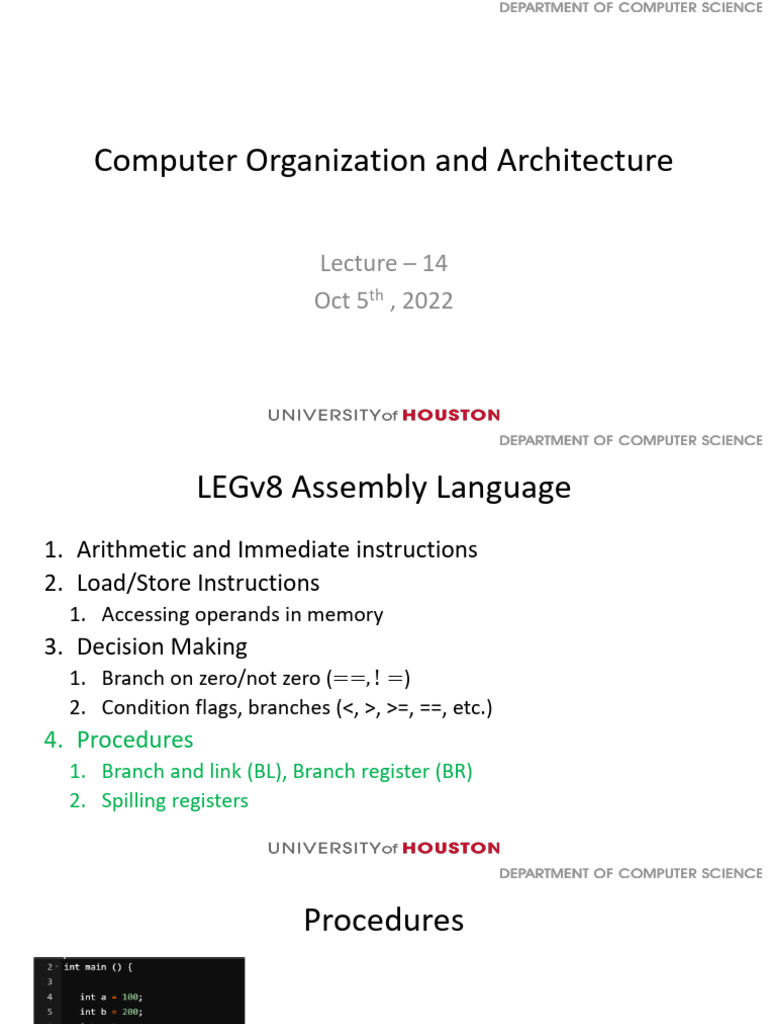 LEGv8 - Section 3 - Procedure | PDF | Computer Science | Computer ...