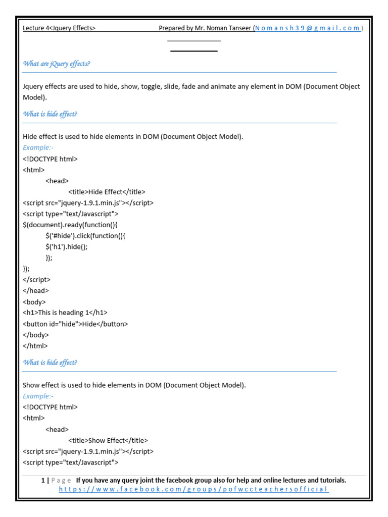 Lecture 4 Pdf Document Object Model J Query