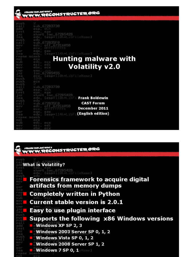 Hunting Malware With Volatility v2.0 | PDF | Windows Registry | Kernel (Operating System)