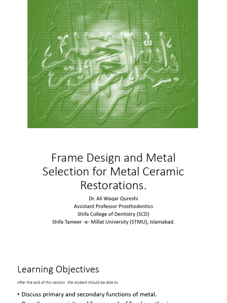 Metal-Ceramic Restoration Design Guide | PDF