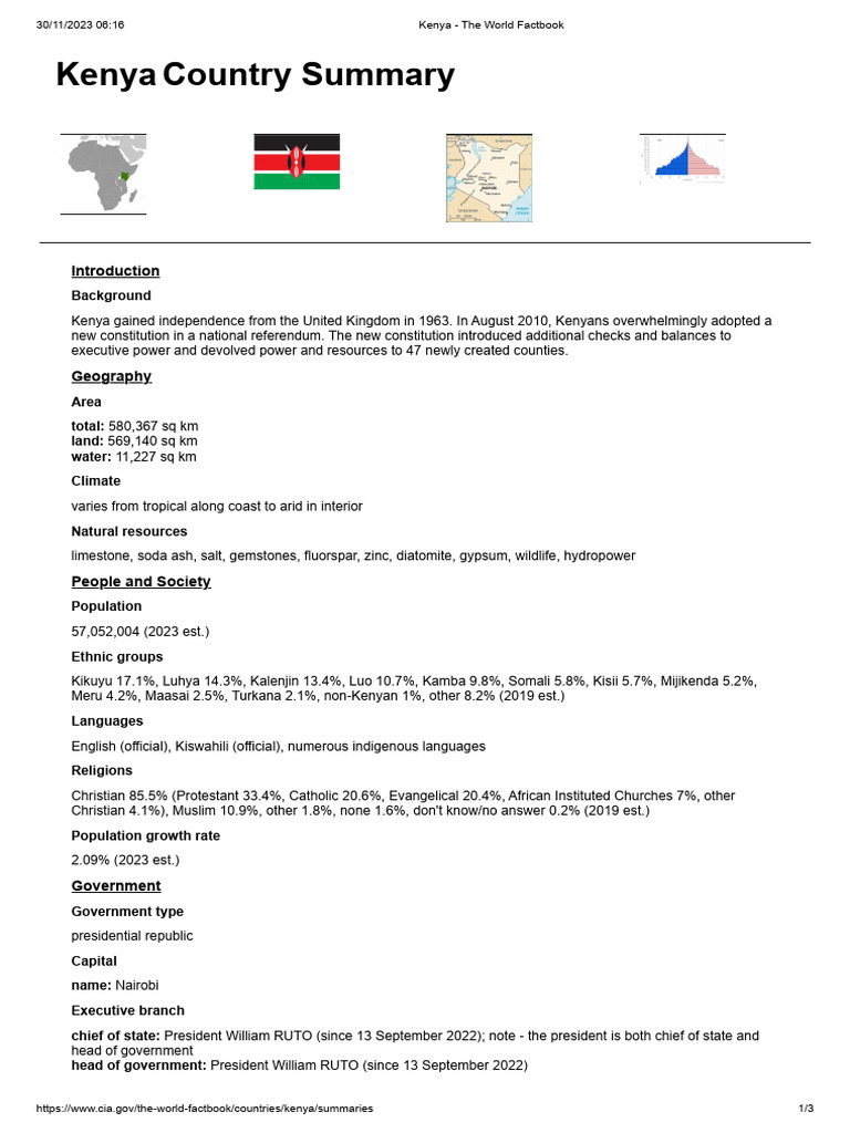 Kenya - The World Factbook | PDF | Kenya | Economies