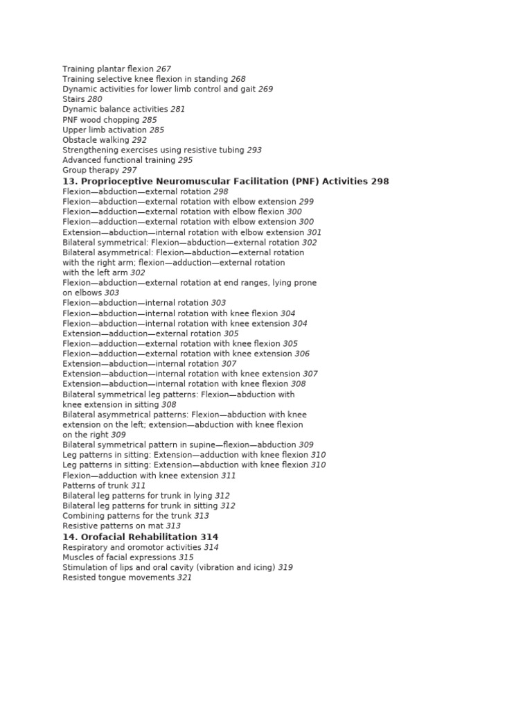 Proprioceptive Neuromuscular Facilitation (PNF) Activities 298 | PDF