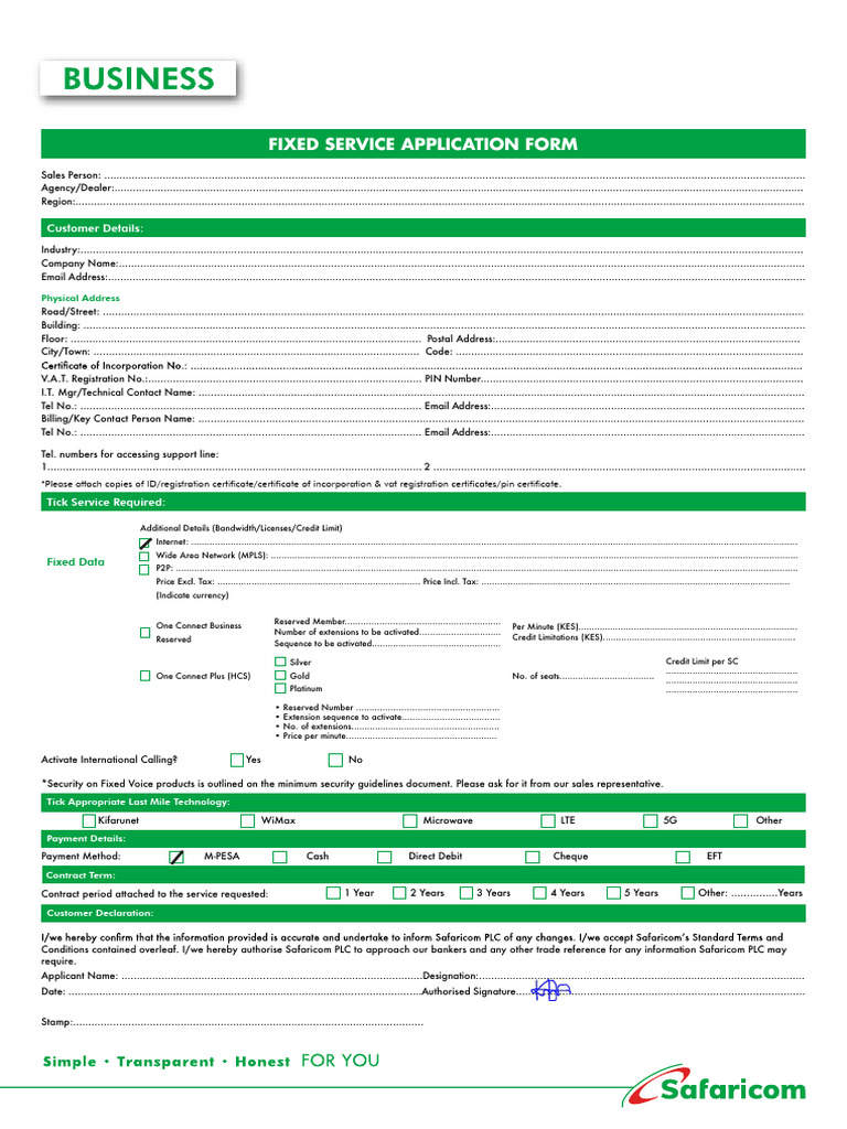2024 Fixed Service Application Form | PDF | Legal Liability | Computer ...