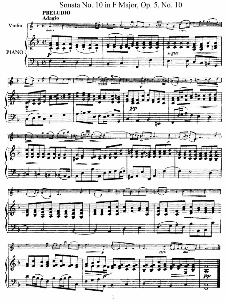 GAVOTTE-ADG-Corelli - Op.5 - 12 Violin Sonatas - No.10 | PDF