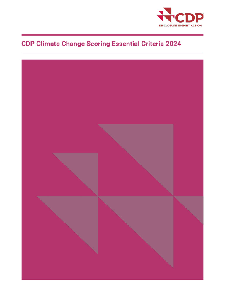 CDP Climate Change Scoring Essential Criteria 2024 | PDF | Sustainable ...
