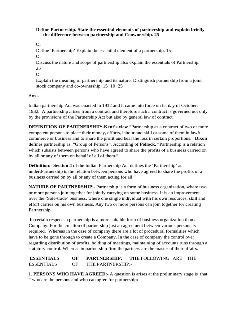 Define Partnership | PDF