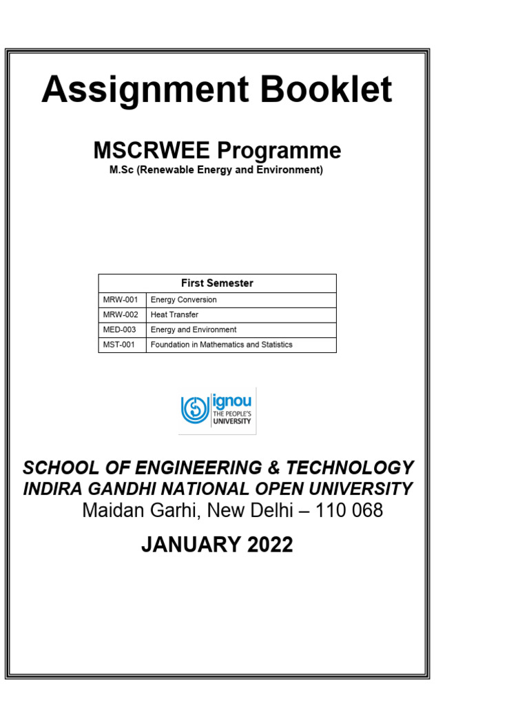 MSCRWEE 1st Sem Assignments-Merged 2022 | PDF | Heat Transfer | Turbine