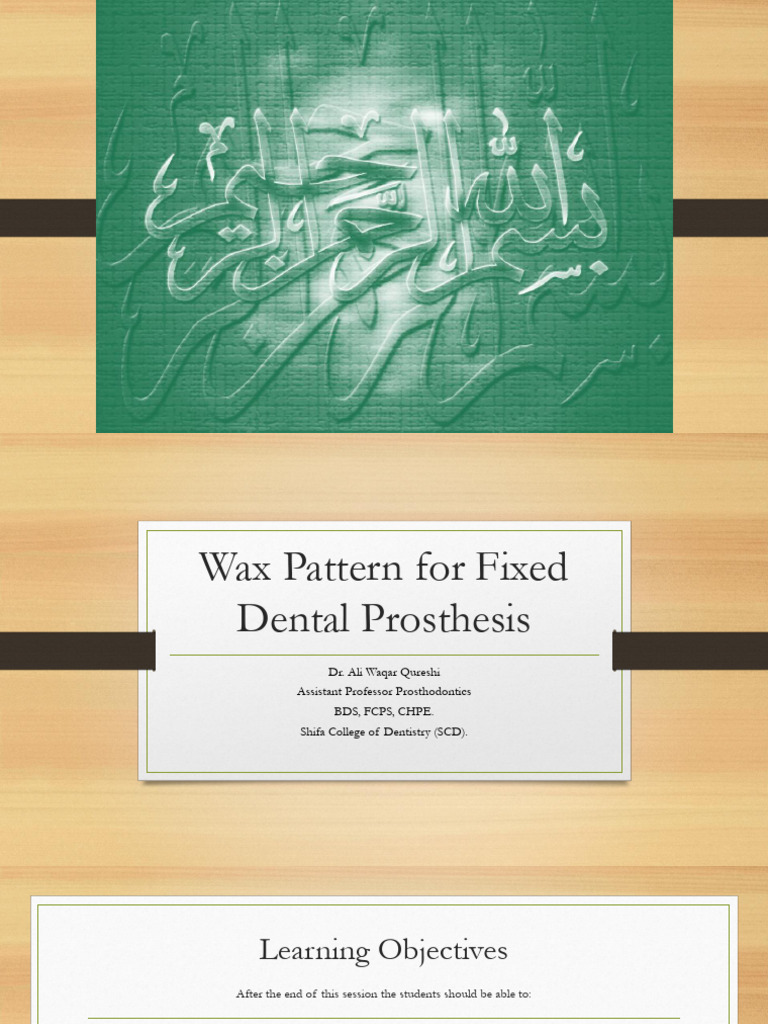 Wax Pattern | PDF | Dental Anatomy | Mouth