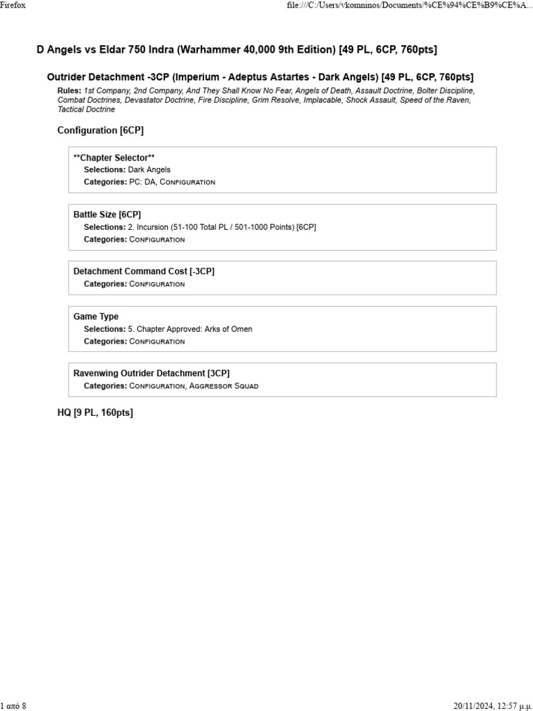 D Angels Vs Eldar 750 Indra - HTML | PDF | Infantry | Military