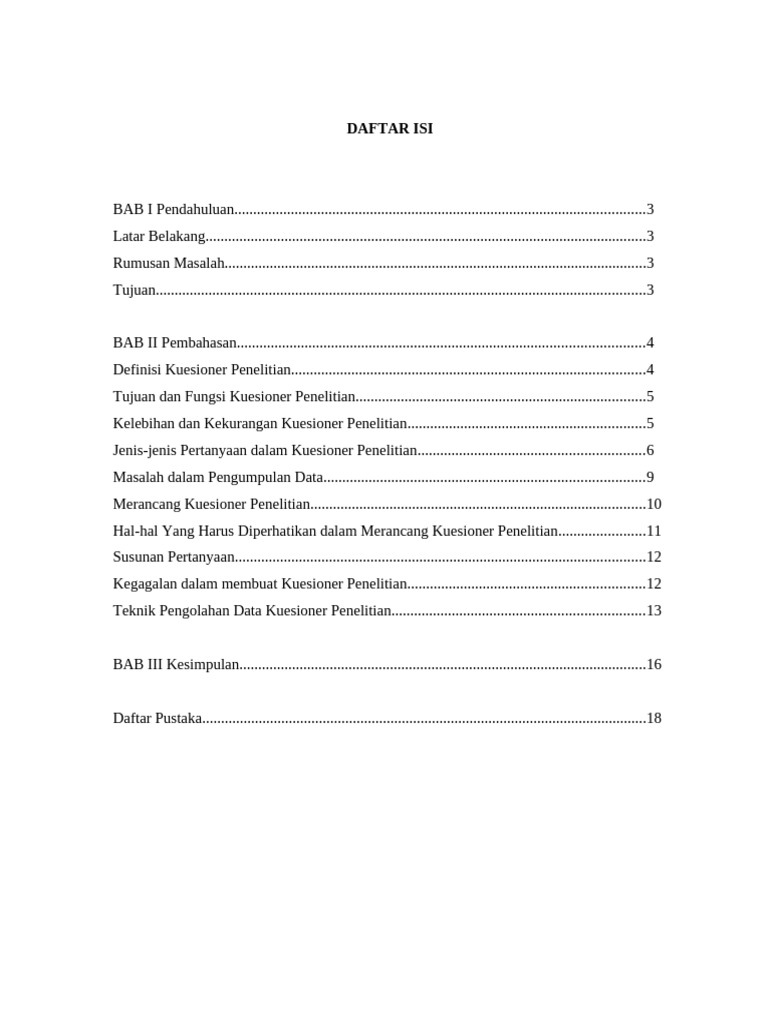 Teknik Membuat Kuisioner | PDF