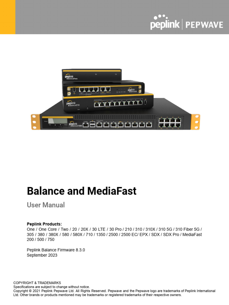 Peplink Balance and Mediafast Firmware Manual 8.3.0 | PDF | Computer Network | Virtual Private ...