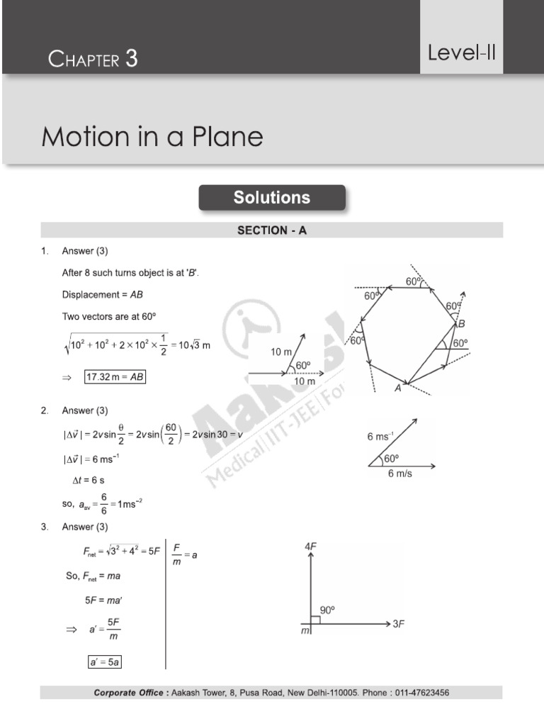 CLS MED 24 25 XI Phy Package 2 Level 2 Chapter 3 | PDF