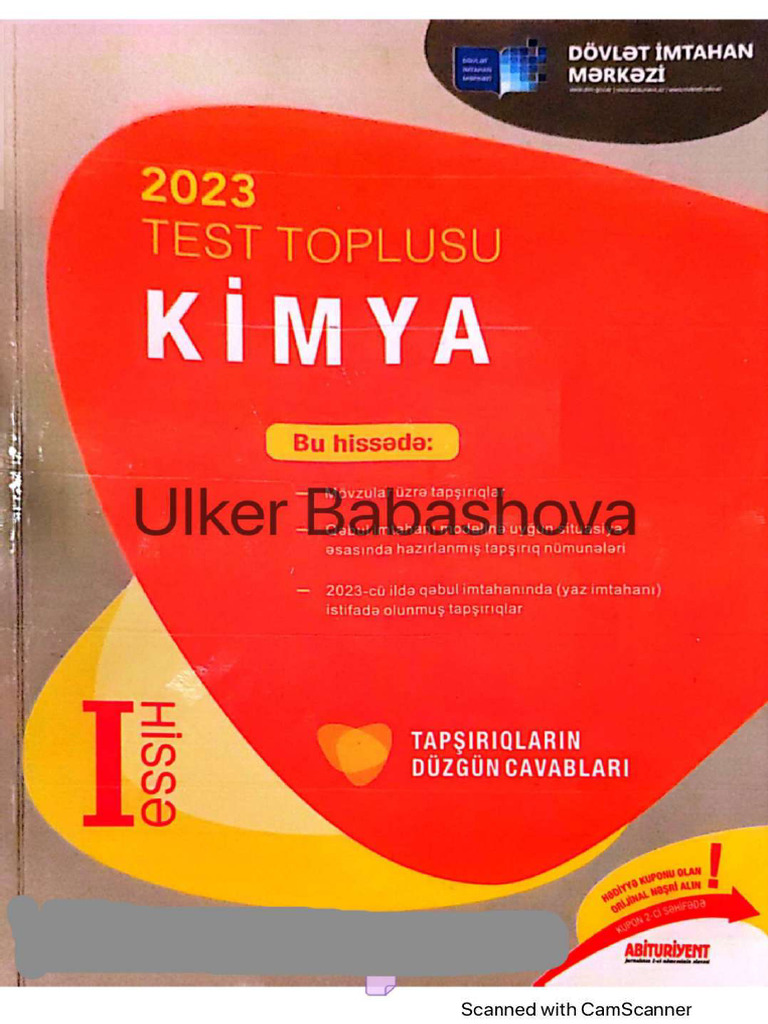 KİMYA DİM I Hissə TOPLU 2023 | PDF