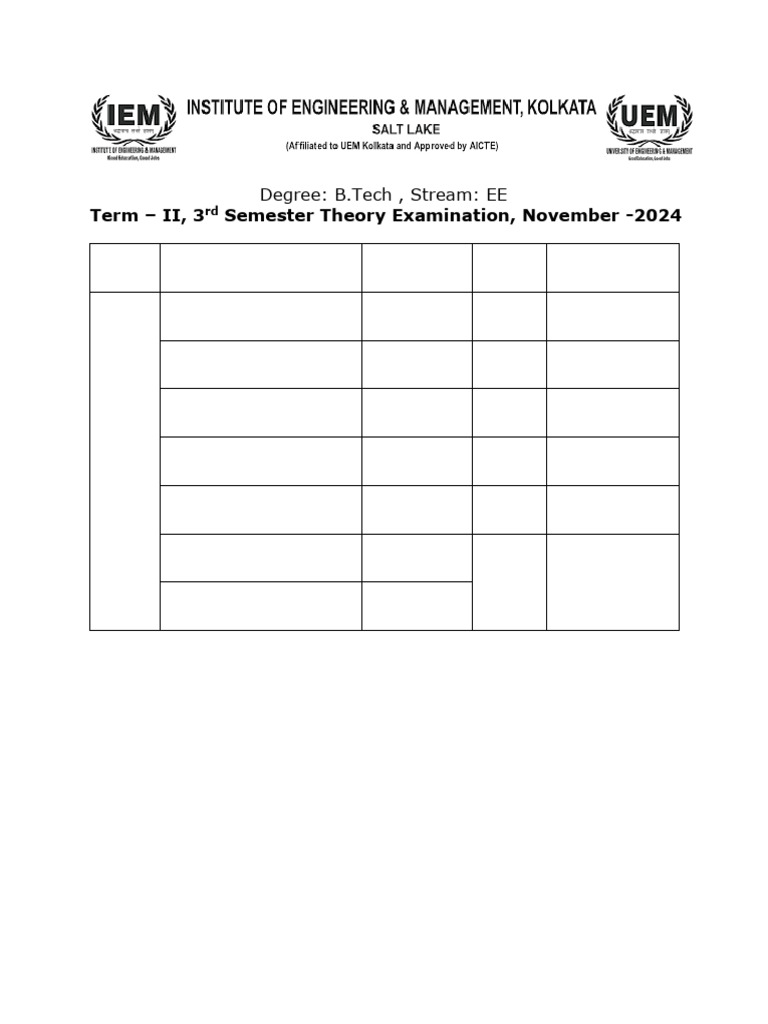 2EE Term-II Routine | PDF | Electronics | Computing