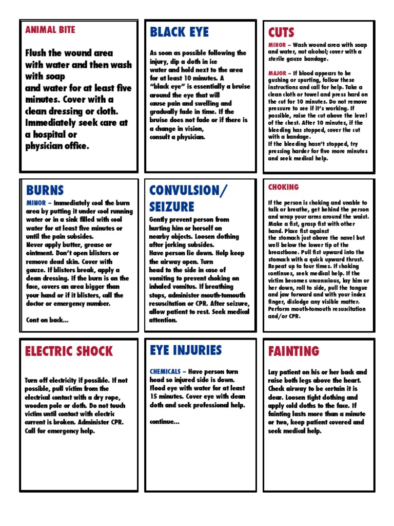 First Aid Chart | PDF