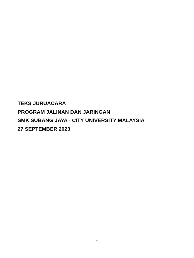 Teks Juruacara - City Universityxsmksj | PDF