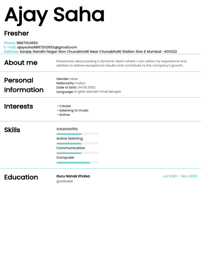 Ajay Resume 357 | PDF